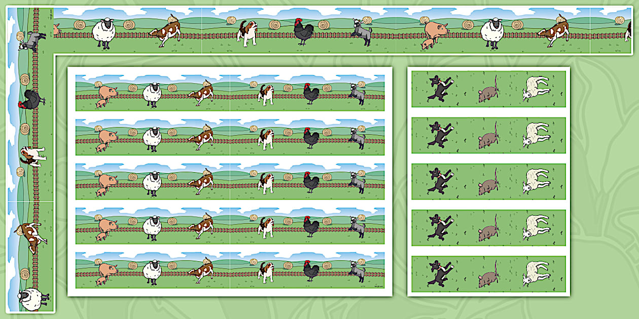 * NEW * Op die Plaas Rande - Twinkl Displays - Twinkl