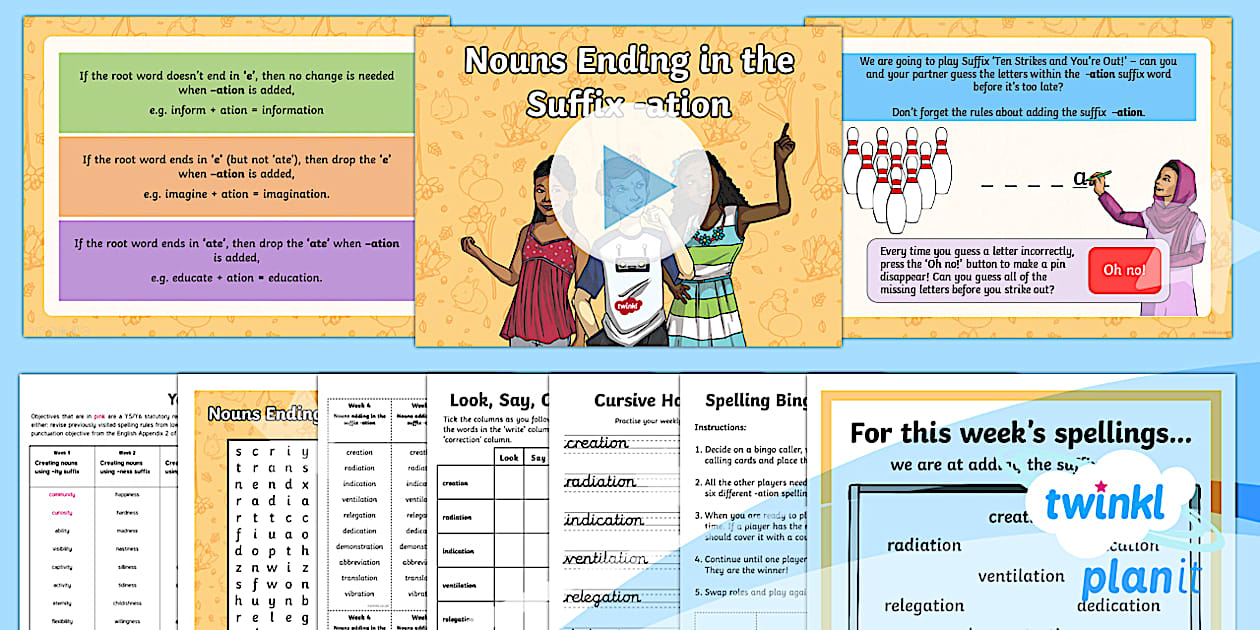 PlanIt Y4: Nouns Ending in -ation Suffix Spelling Pack