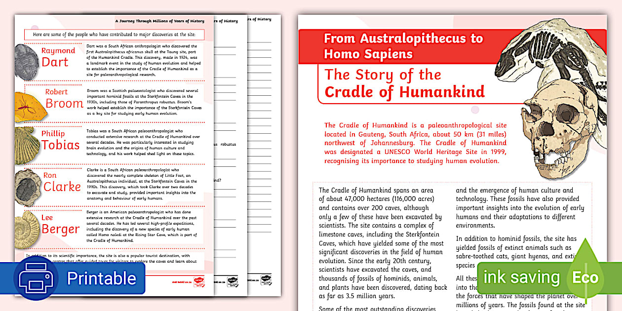 The Story of the Cradle of Humankind (teacher made) - Twinkl
