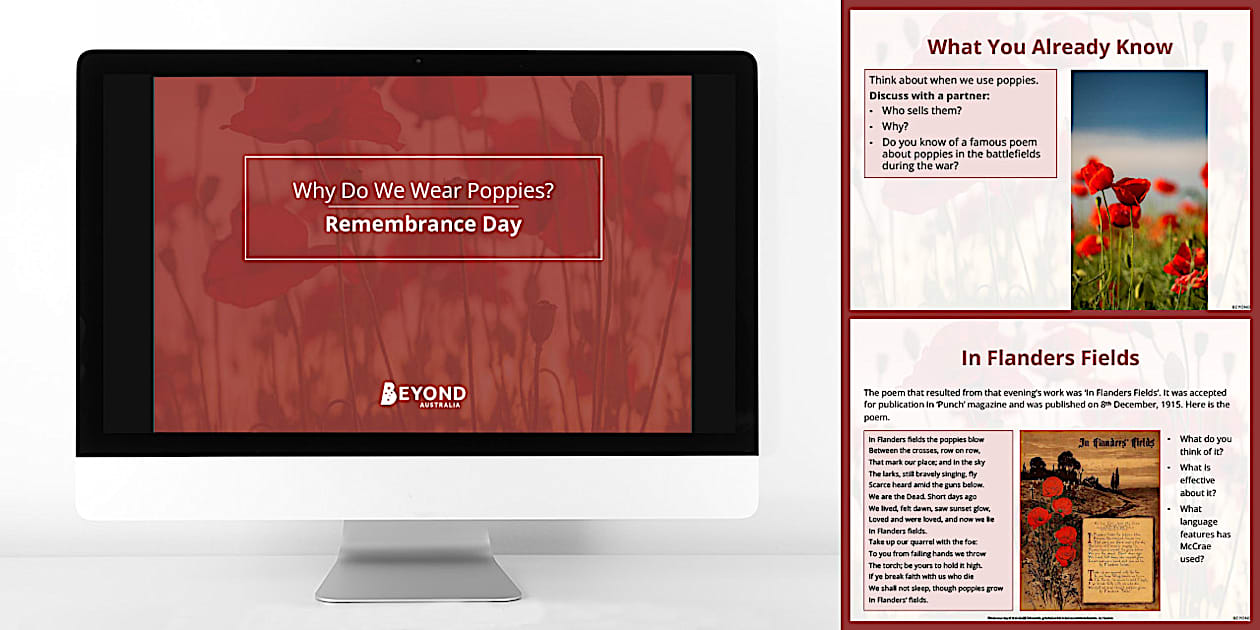Why Do We Wear Poppies? PowerPoint - Remembrance Day