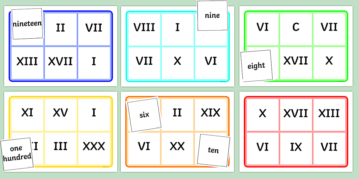 Roman Numerals Bingo and Lotto Pack - Roman Numerals Game