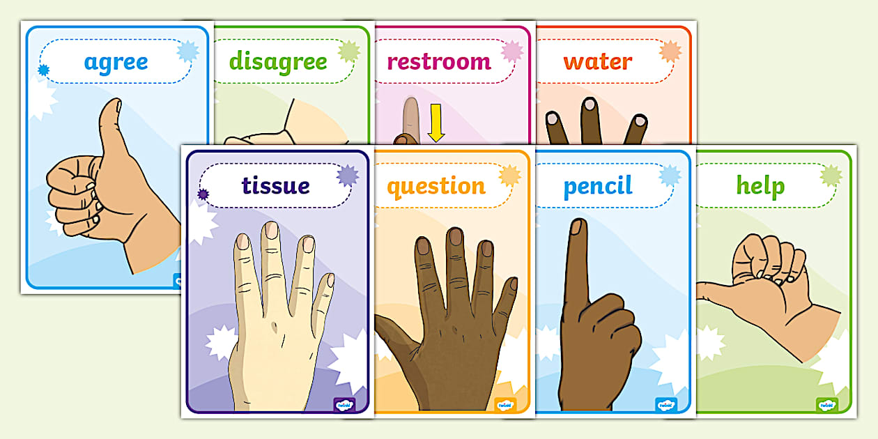 SASL Classroom Hand Signals Display Posters (teacher made)