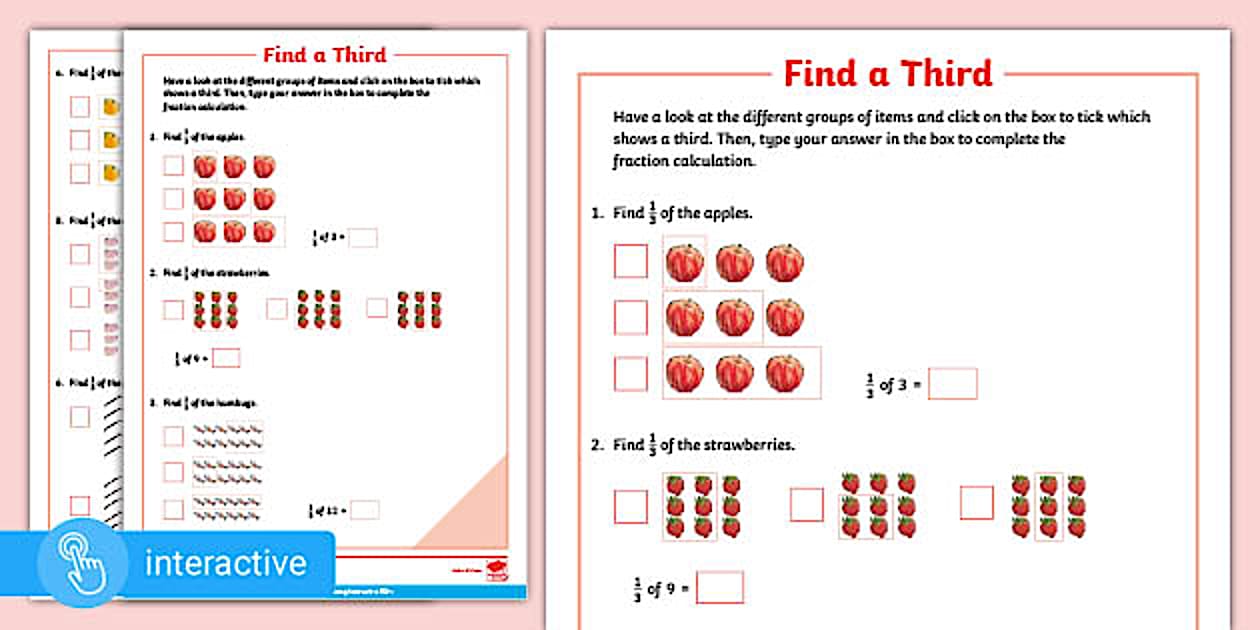 👉 White Rose Maths Supports Year 3: Find a Third (Y2 Revision)