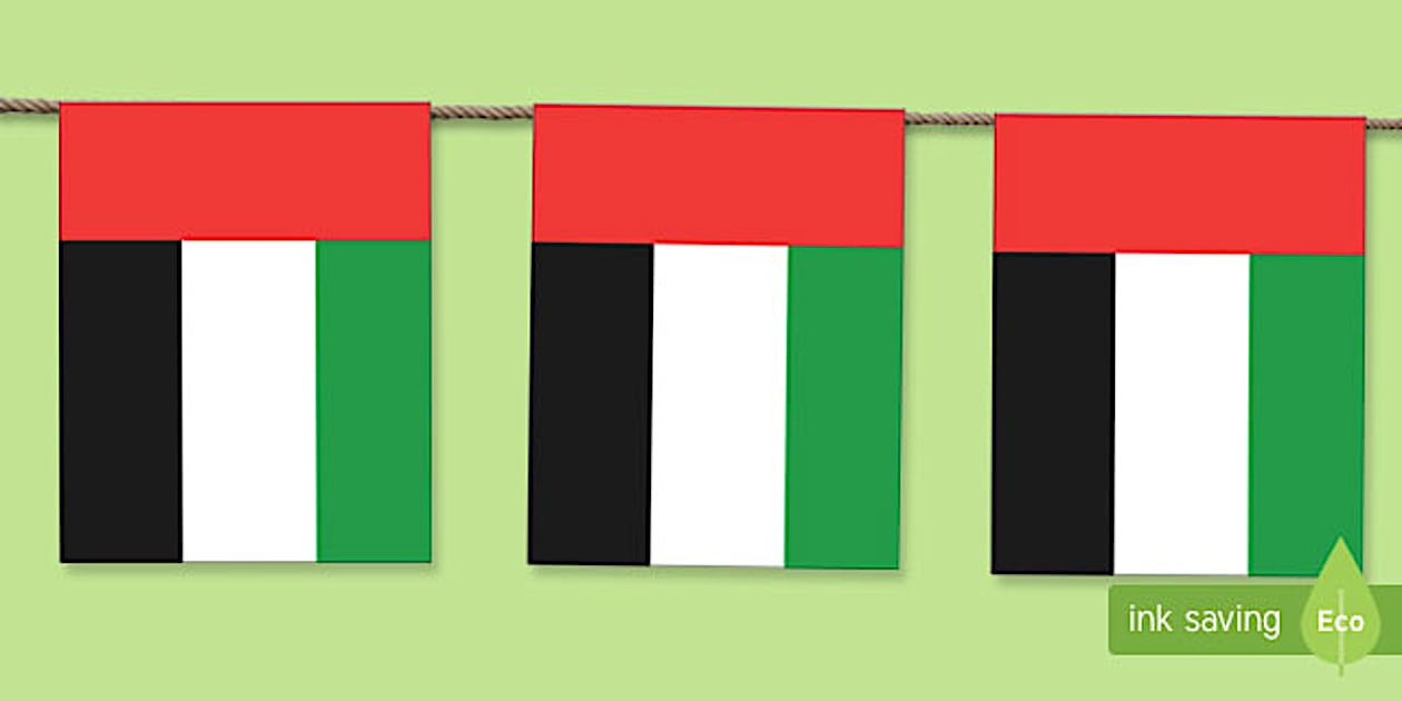 UAE Flag Display Bunting (teacher made) - Twinkl