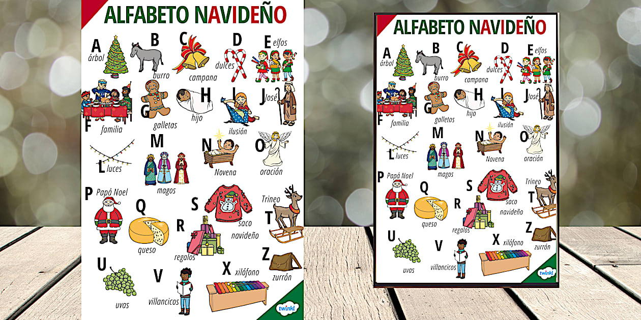 Abecedario Navideño Para Imprimir - Recurso Para Niños