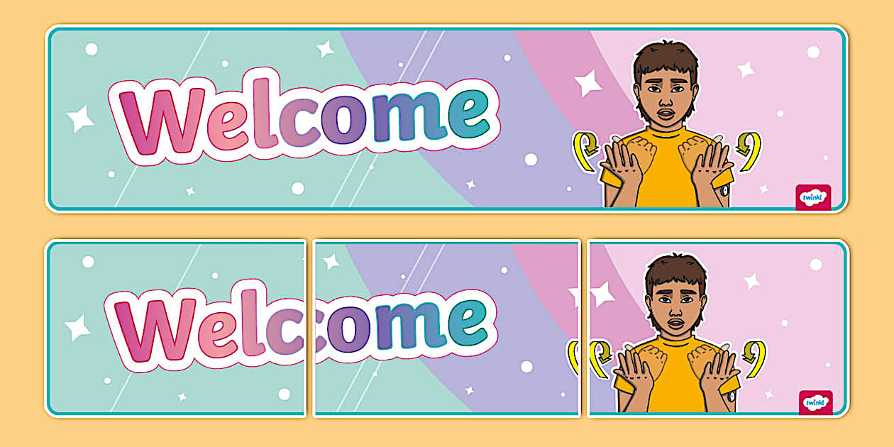 British Sign Language Fingerspelling Welcome Display Banner