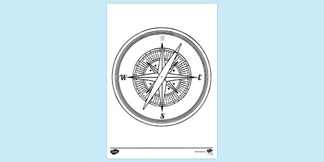 Compass Colouring Sheets | Colouring Pages - Twinkl