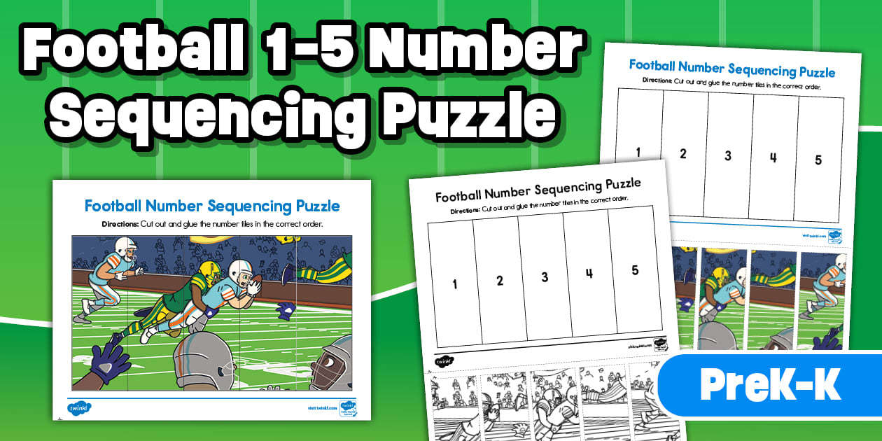 Football 1-5 Number Sequencing Puzzle