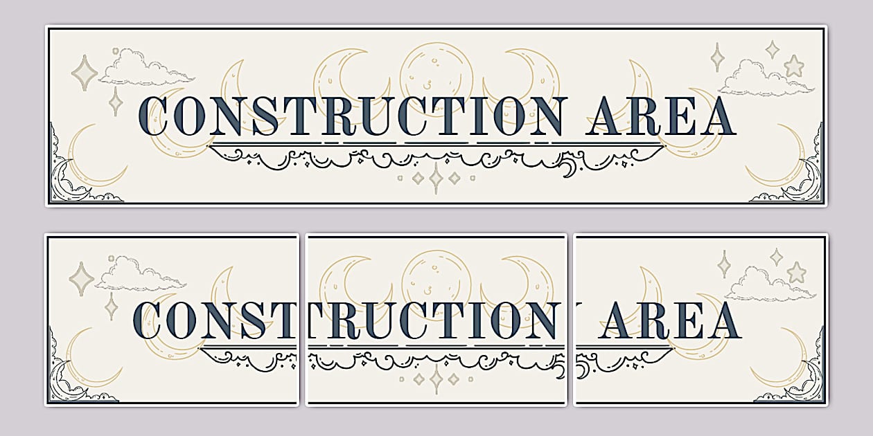 Celestial-Themed Construction Area Display Banner - Twinkl
