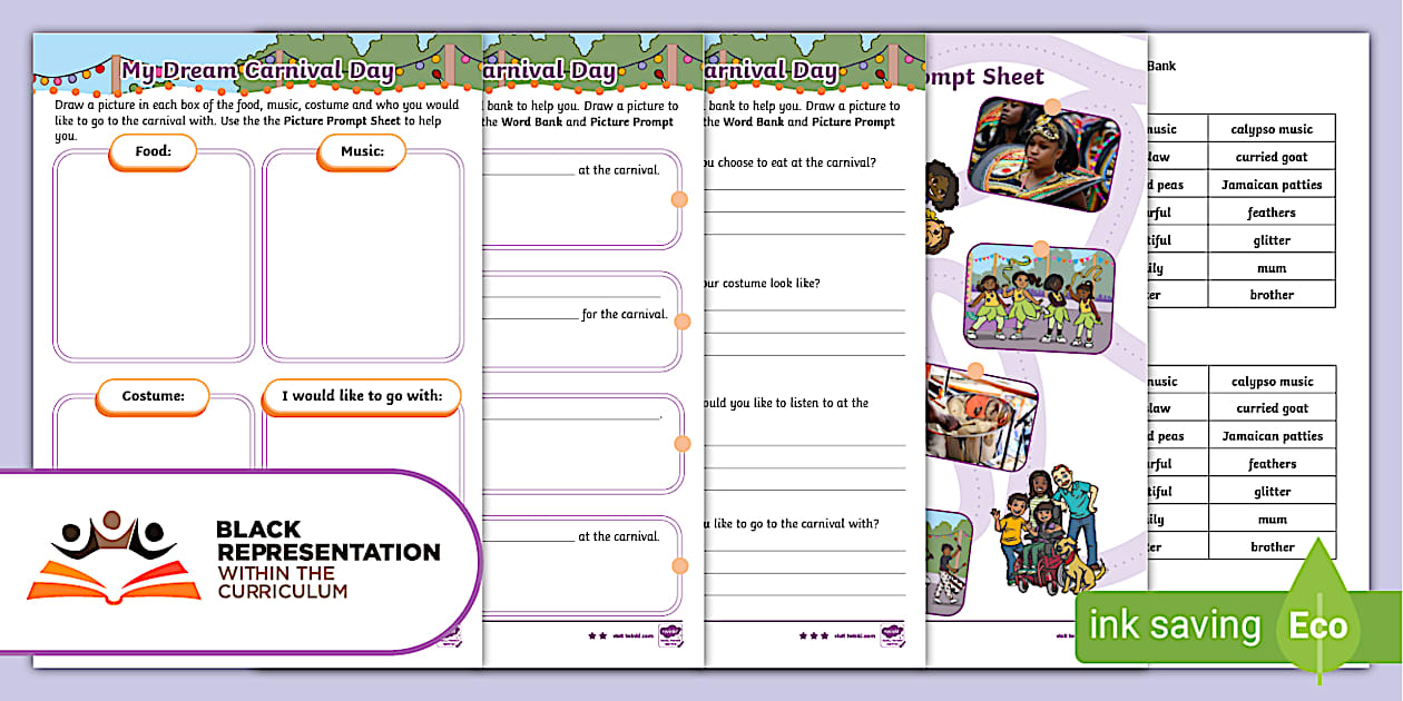 KS1 Notting Hill Carnival Activity Sheet (Teacher-Made)