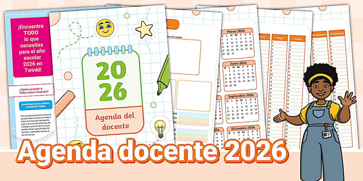 Agenda docente 2026 para imprimir - Twinkl Perú