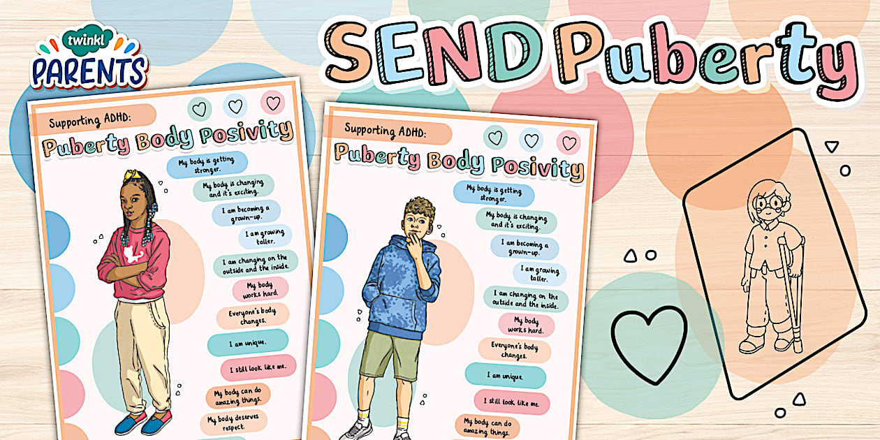 Supporting ADHD: Puberty Body Positivity Poster - Twinkl