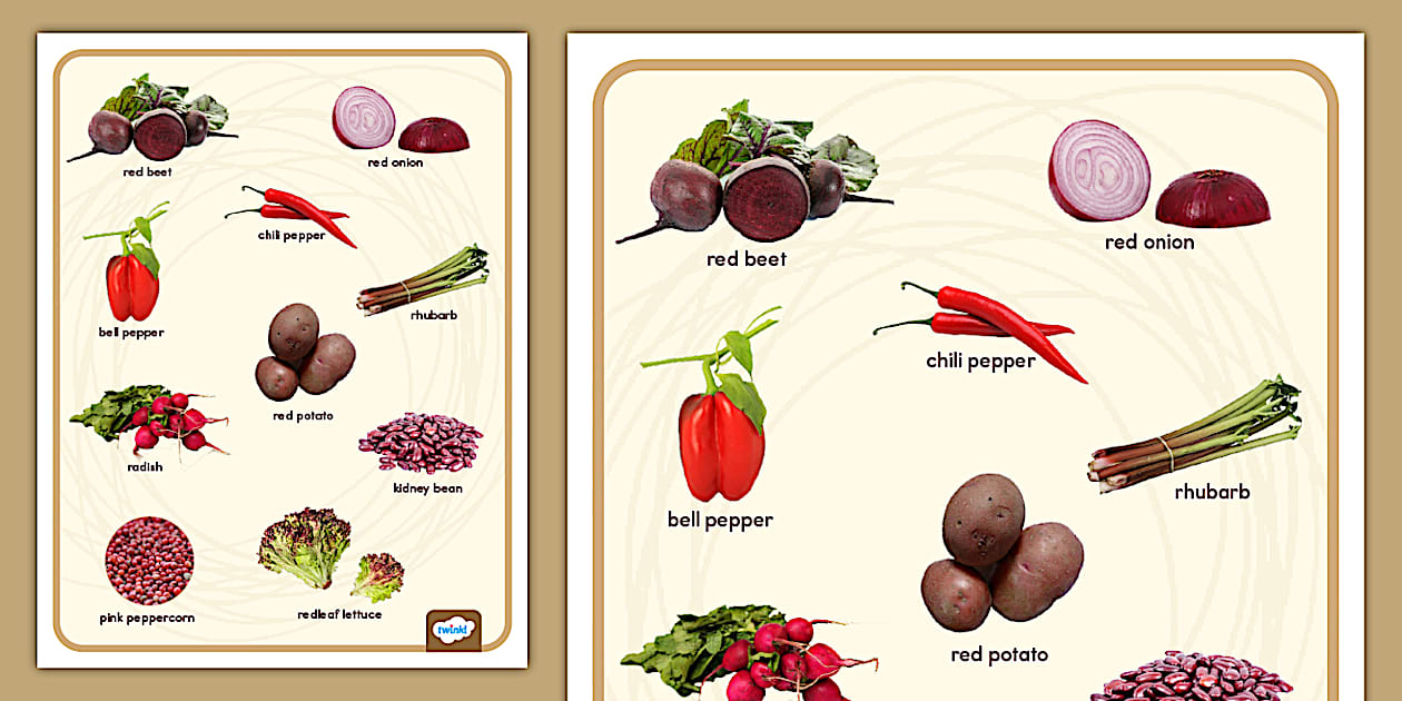 Edible Red Foods Poster (teacher made) - Twinkl
