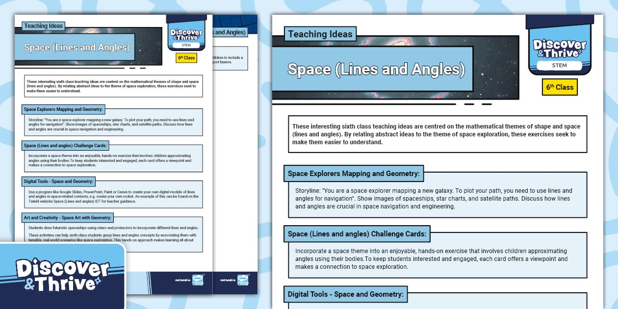 Space (Lines and Angles) Teaching Ideas - Twinkl