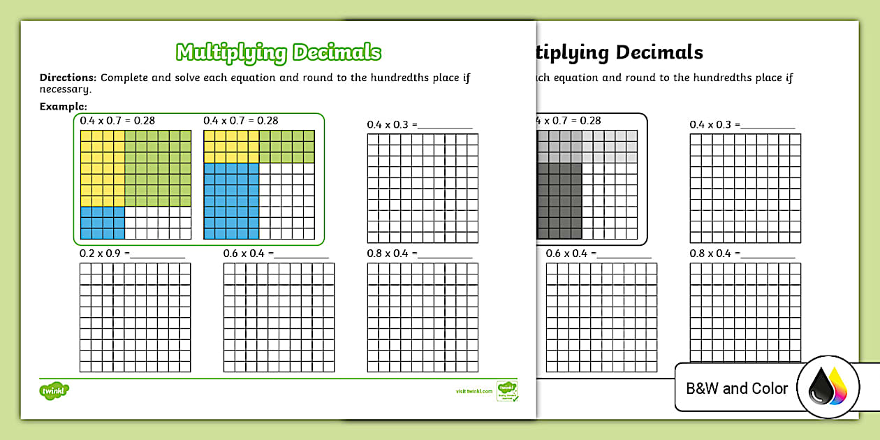 Fifth Grade Multiplying Decimals to the Hundredths Place