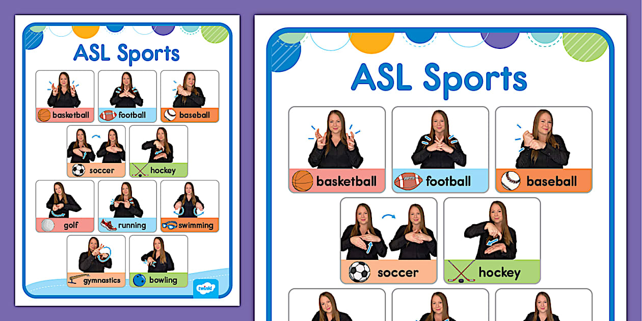 ASL Sports Chart (teacher made) - Twinkl
