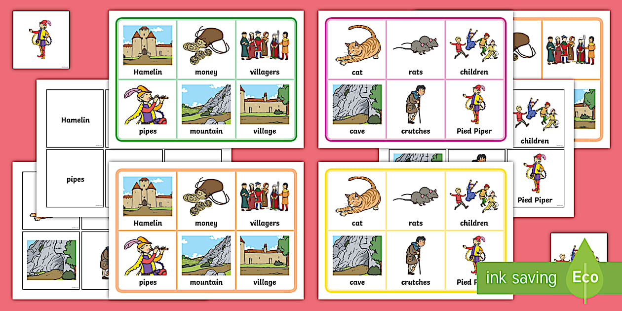 The Pied Piper Matching Cards and Board - Twinkl