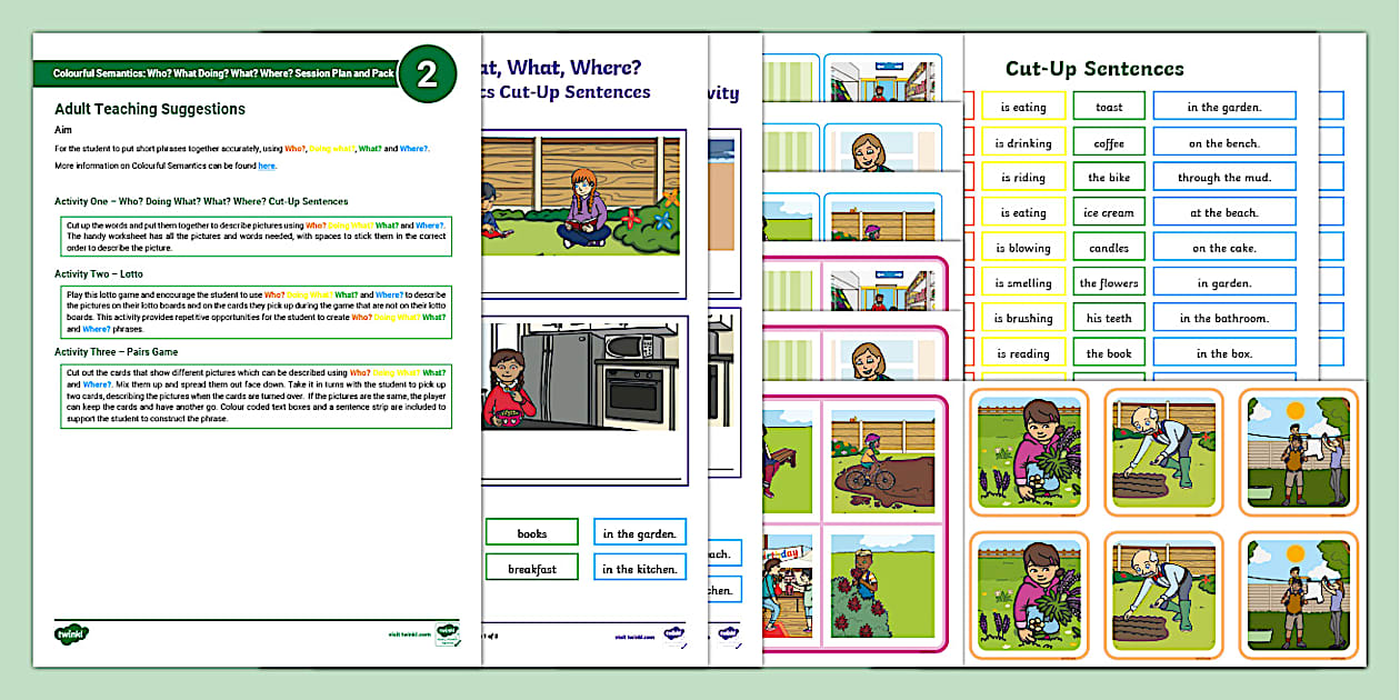 Colourful Semantics: Who, What Doing, What and Where? Session Plan and ...