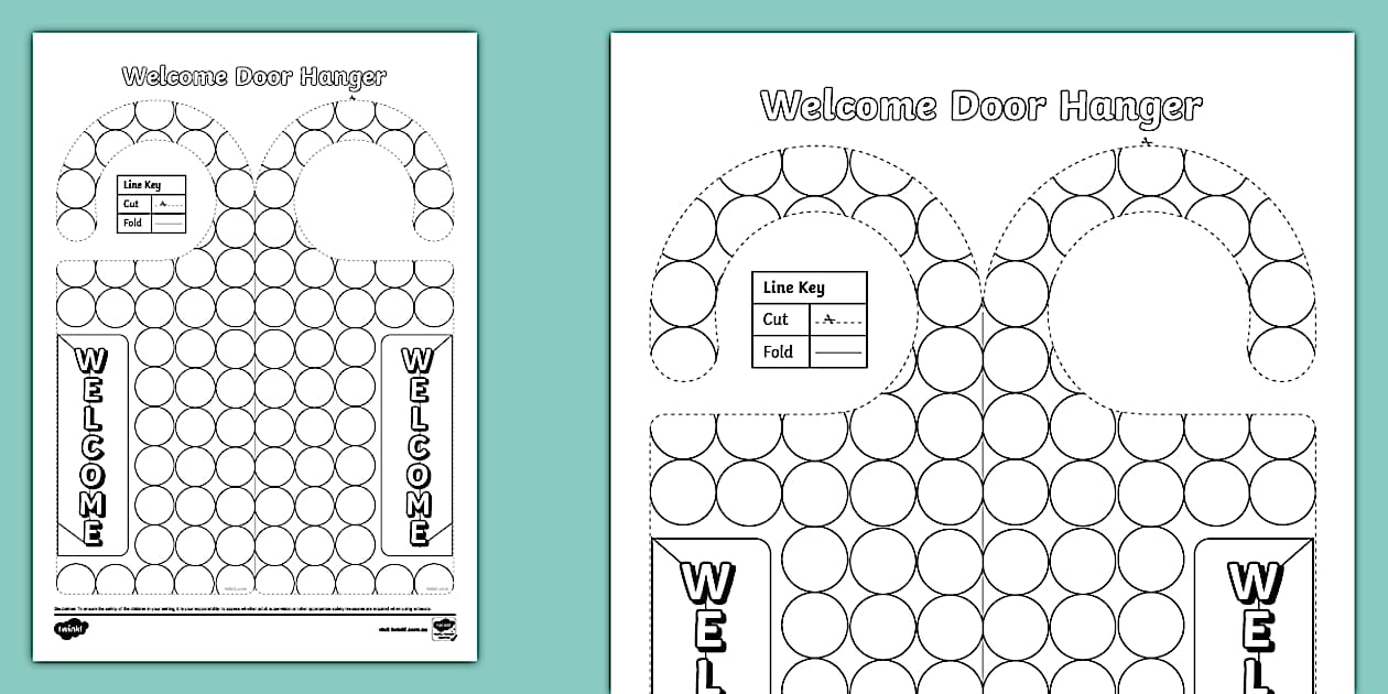 Welcome Door Hanger Worksheet (Teacher-Made) - Twinkl