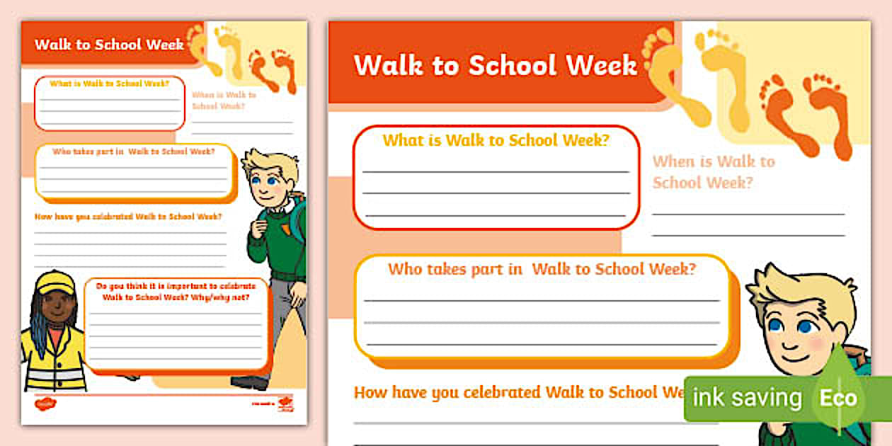 Walk to School Week Writing Frame (teacher made) - Twinkl
