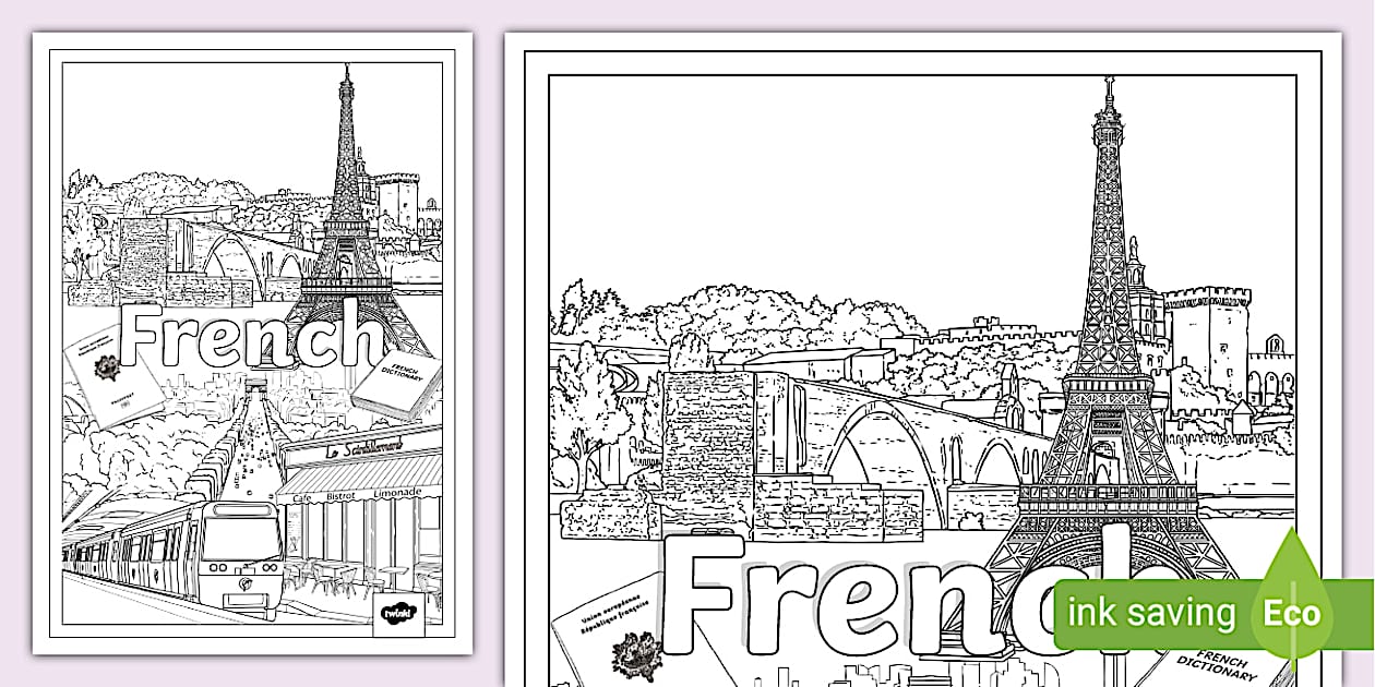 👉 French Unit Page Colouring, French Colouring, Book Cover