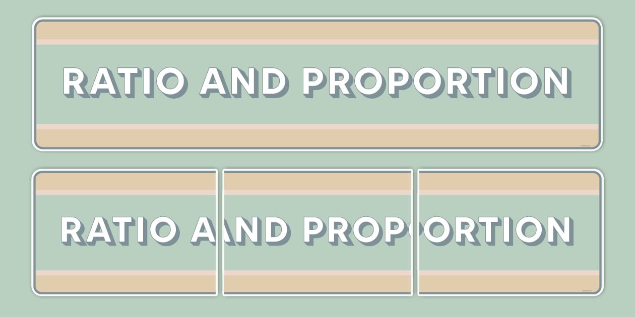 👉 3D Effect Themed Ratio and Proportion Display Banner