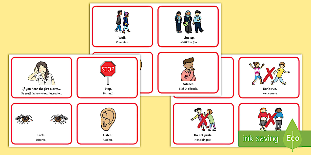 Fire Alarm Instructions Flashcards English/Italian - Fire Alarm ...