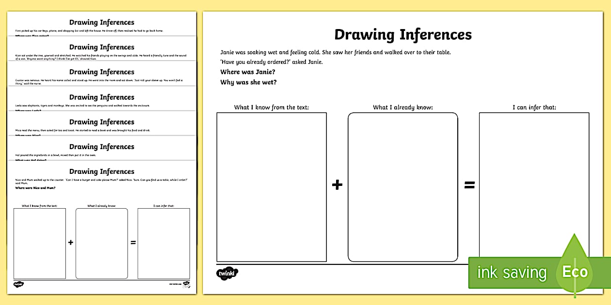 Editable Making Inference from Text Worksheets - Twinkl