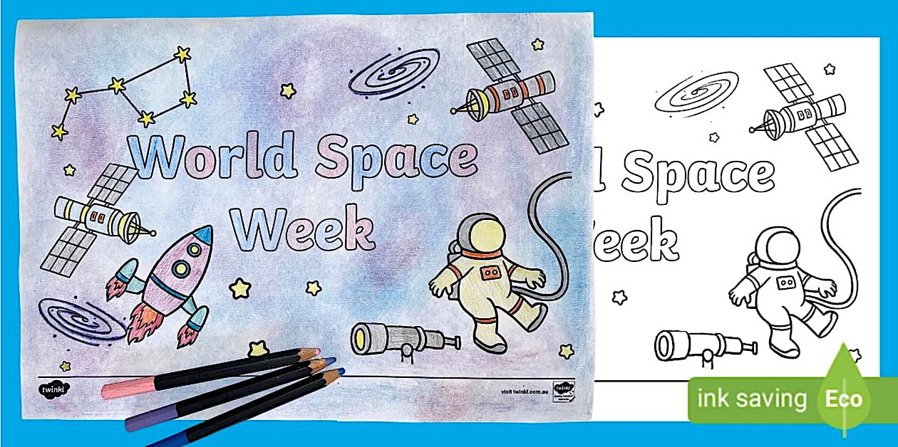 World Space Week Colouring Poster (teacher made) - Twinkl