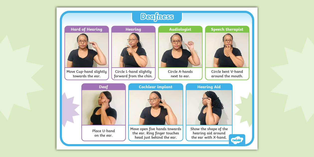 SASL Deafness-Related Signs Photo Poster (teacher made)