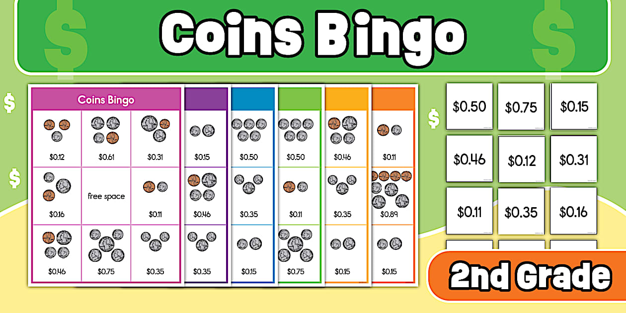 Second Grade U.S. Coins Bingo Game