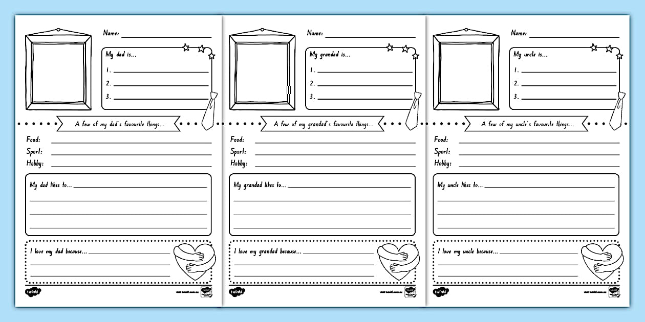 Happy Father's Day Writing Activity - Handwriting Lines