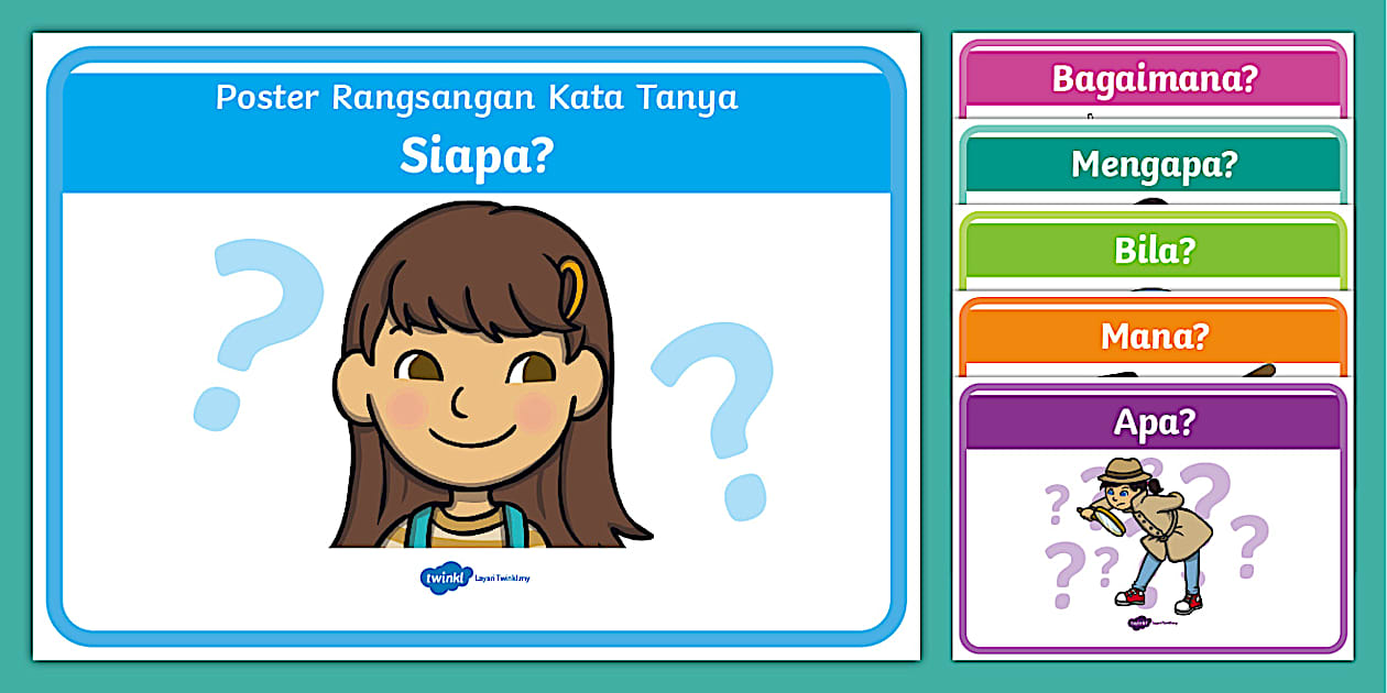 Poster Rangsangan Kata Tanya Bahasa Melayu - KSSR 1 - Twinkl
