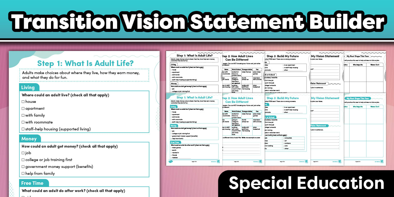 Transition Vision Statement Builder for Special Education