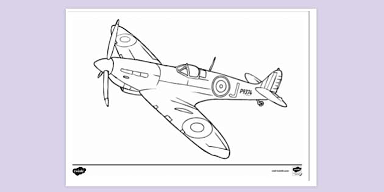 Spitfire Colouring | Colouring Sheets (teacher made)