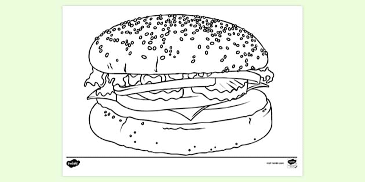 Hamburger Colouring Sheet - Twinkl