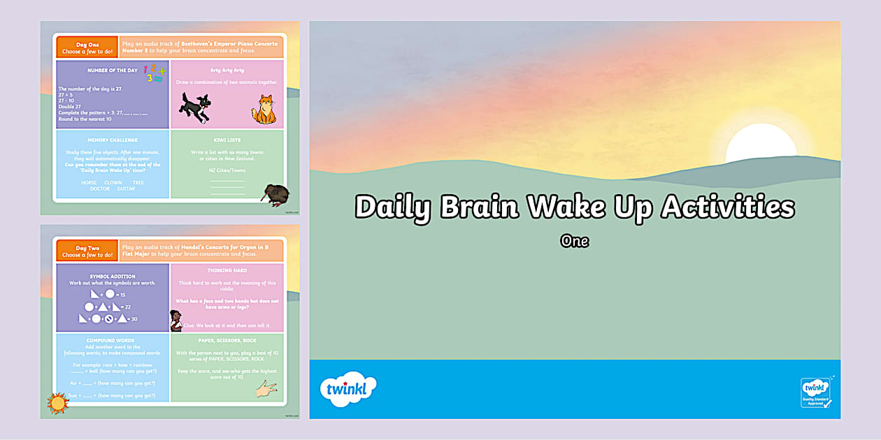 Daily Brain Wake-Up Activities One (Years 3-4) - Twinkl