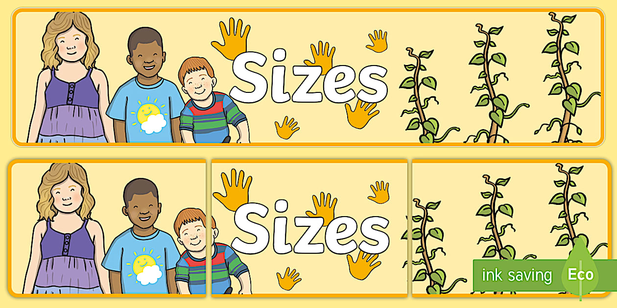 Sizes Display Banner (teacher made) - Twinkl