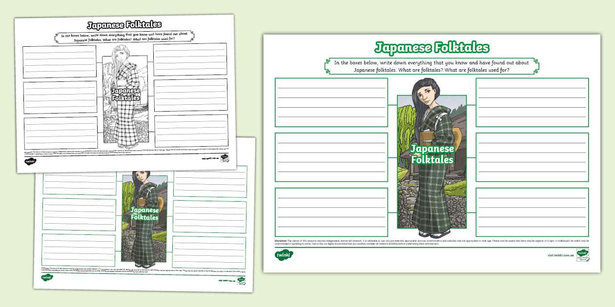Japanese Folktales Mind Map (teacher made) - Twinkl