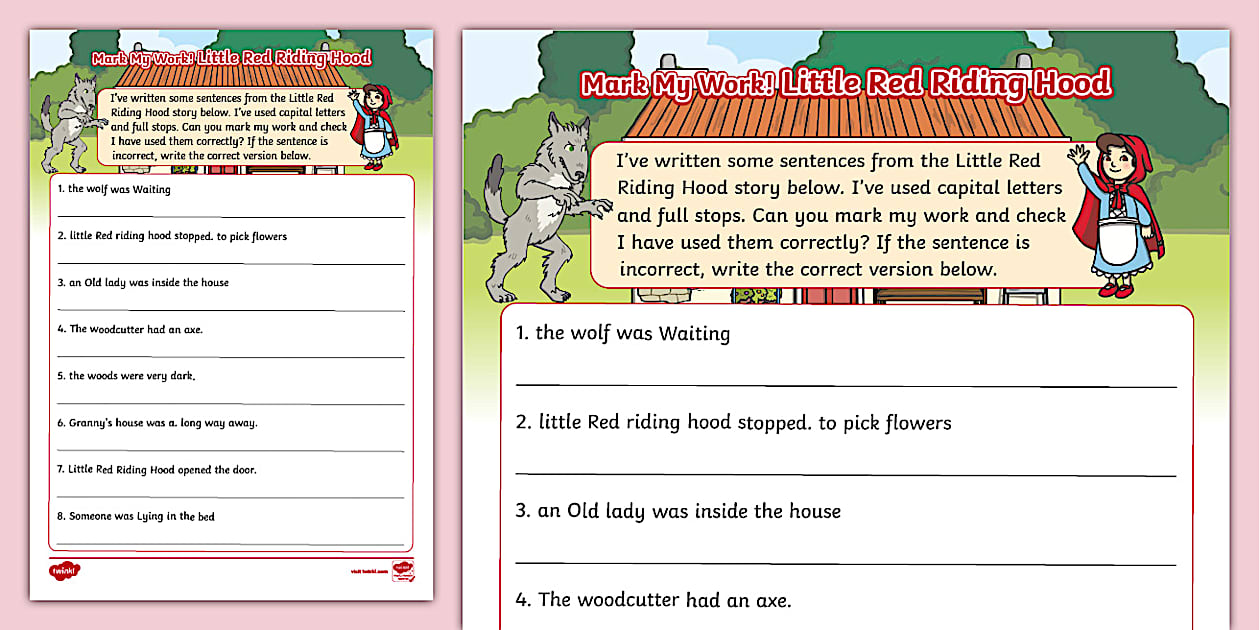 Little Red Riding Hood Mark My Work! - KS1 - Writing