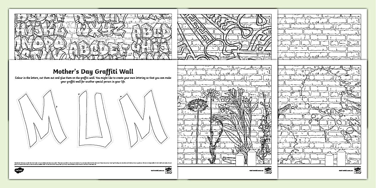 Mother's Day Mum's Graffiti Wall Craft Activity