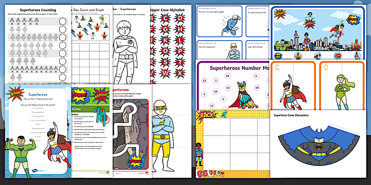 Superheroes Early Childhood Activity Pack (teacher made)