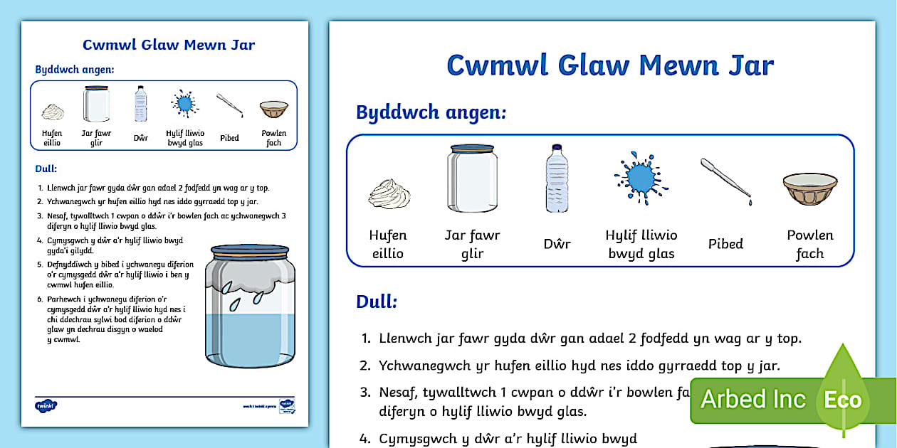 Ymchwiliad Gwyddonol Glaw Mewn Jar (teacher made) - Twinkl