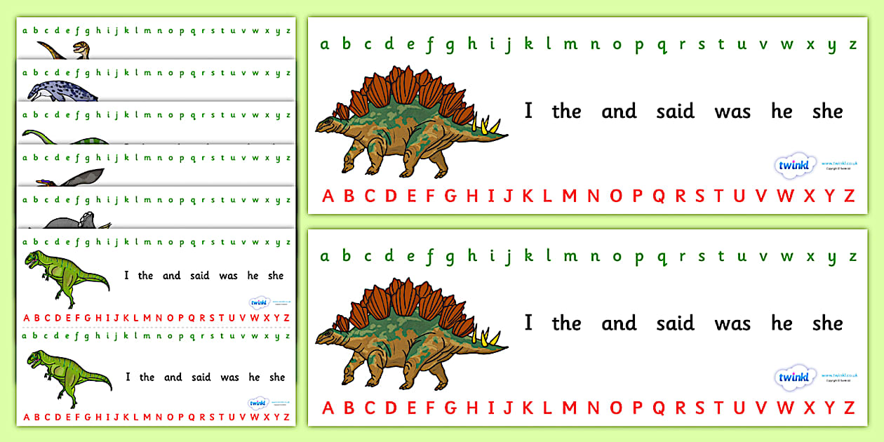 Cursive Realistic Dinosaurs Alphabet Strips (teacher made)