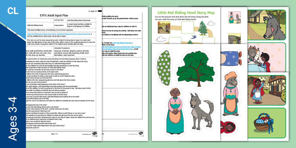EYFS Little Red Riding Hood Story Map Plan and Resource Pack