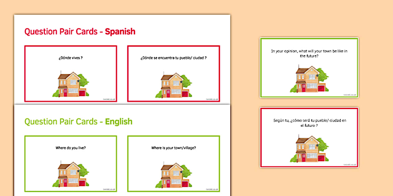 General Conversation Home Town Neighbourhood & Region Question Pair Cards