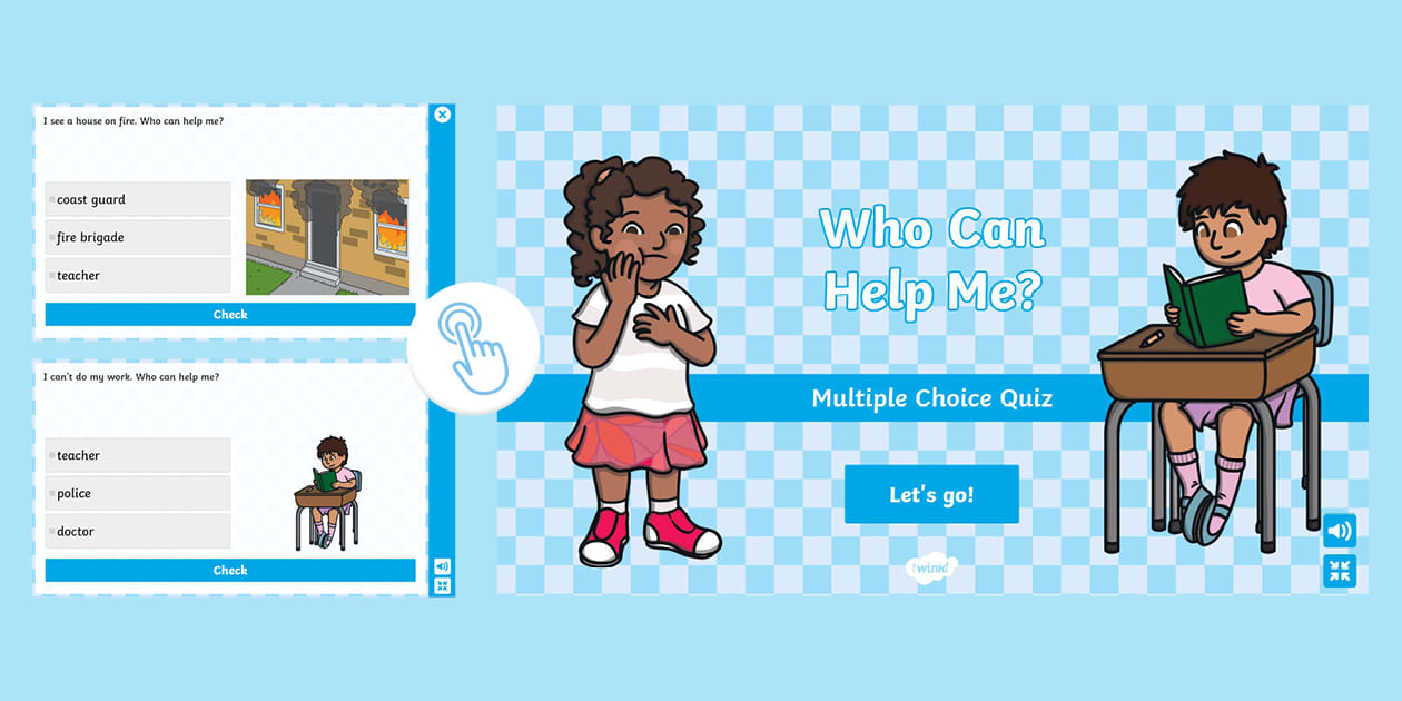 Who Can Help Me? Interactive Quiz (teacher made) - Twinkl