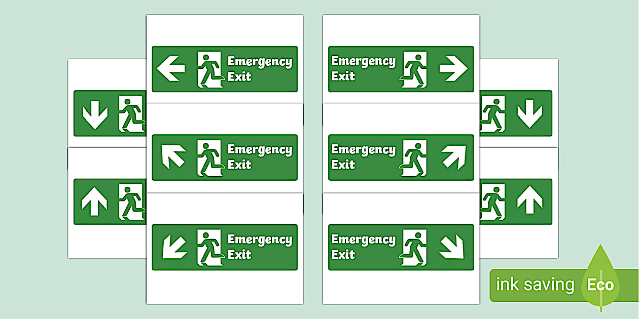 Emergency Exit Display Sign, Emergency Exit (teacher made)