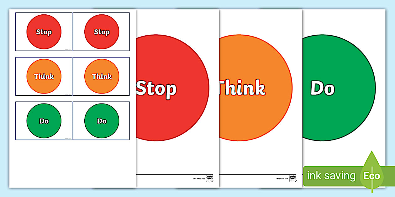 Stop, Think, Do Lanyard Cards