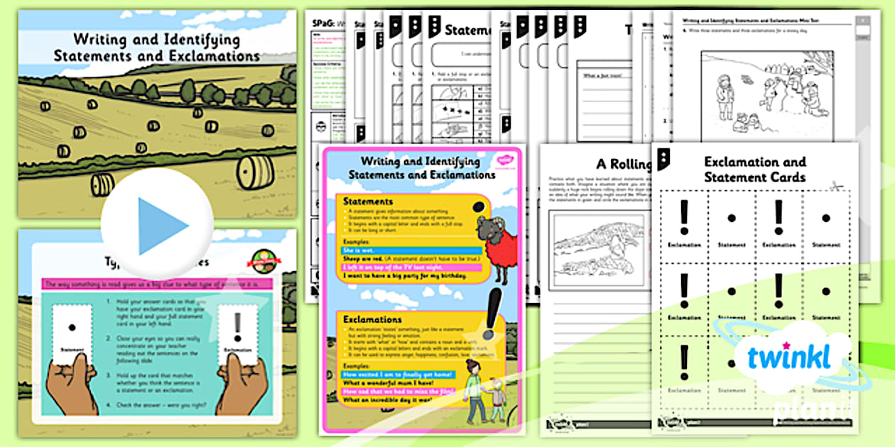 PlanIt Y2 SpaG Lesson Pack: Writing and Identifying Statements and